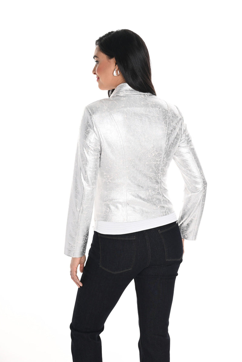 FRANK LYMAN SILVER FULL ZIPPER MOTO JACKET STYLE 244672U – Luxetire